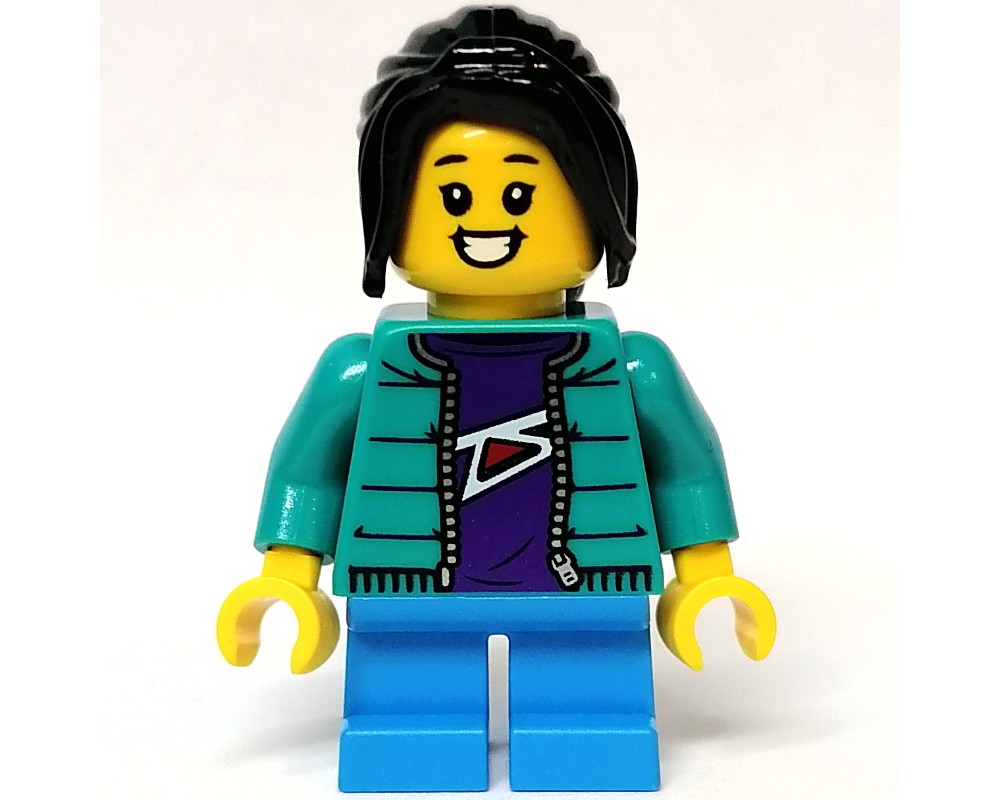 LEGO Set fig-011895 Kid - Dark Turquoise Torso, Dark Azure Legs, Black ...