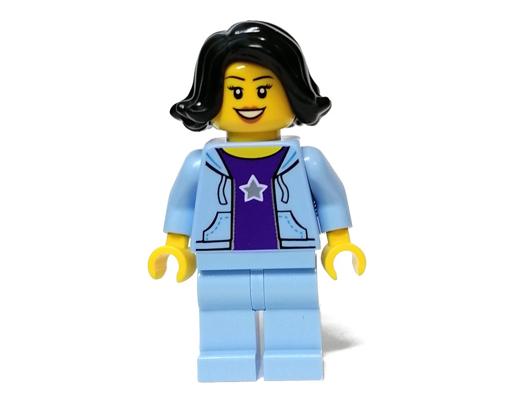LEGO Set fig-011901 Bright Light Blue Torso and Legs, Black Hair ...