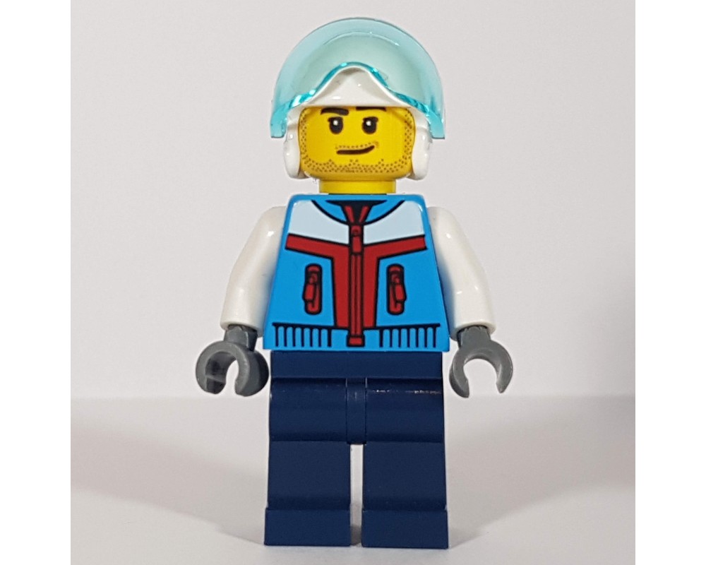 LEGO Set fig-012006 Pilot, Dark Azure Jacket, Dark Blue Legs, White ...