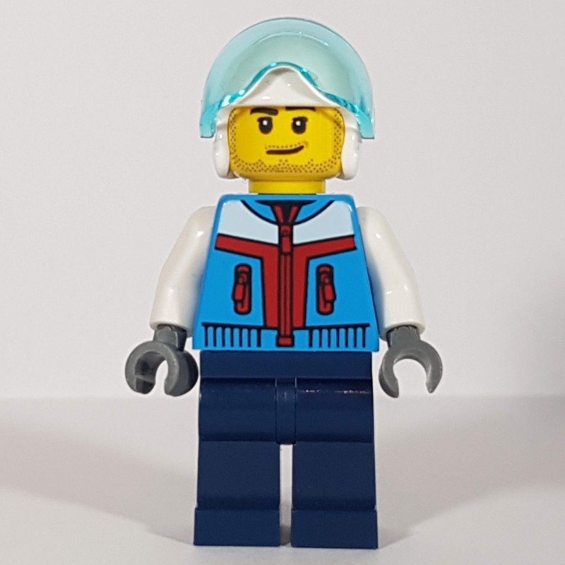 LEGO Set fig-012006 Pilot, Dark Azure Jacket, Dark Blue Legs, White ...