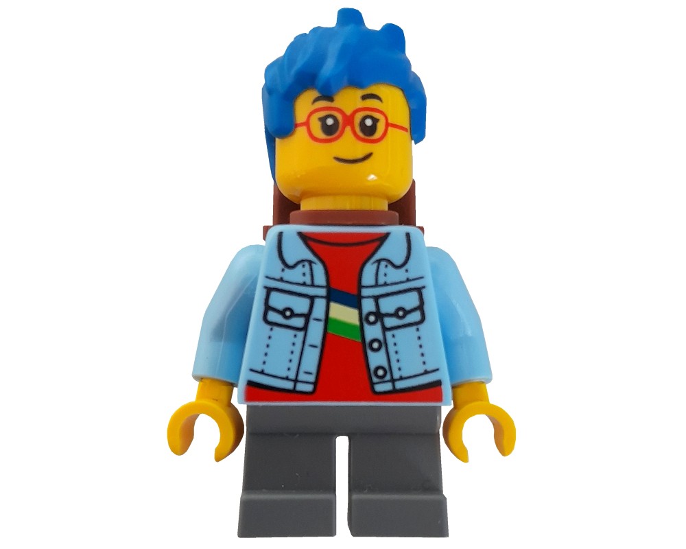 LEGO Set fig-012007 Boy, Bright Light Blue Jacket, Blue Hair, Reddish ...