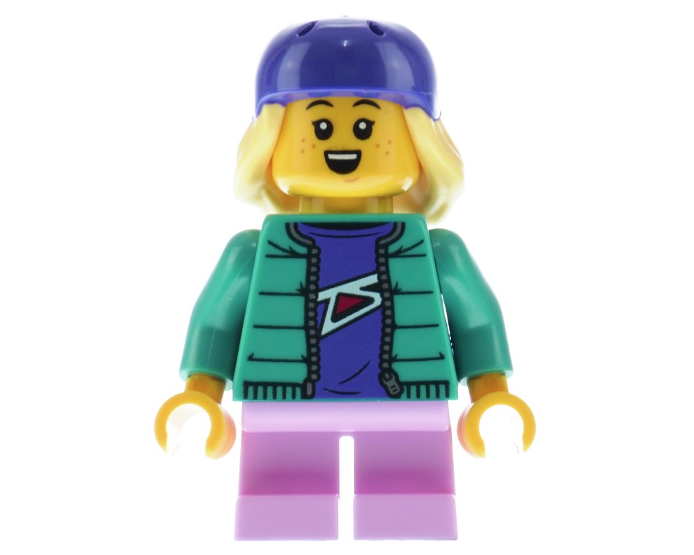 LEGO Set fig-012008 Girl, Dark Turquoise Jacket, Dark Purple Bike ...