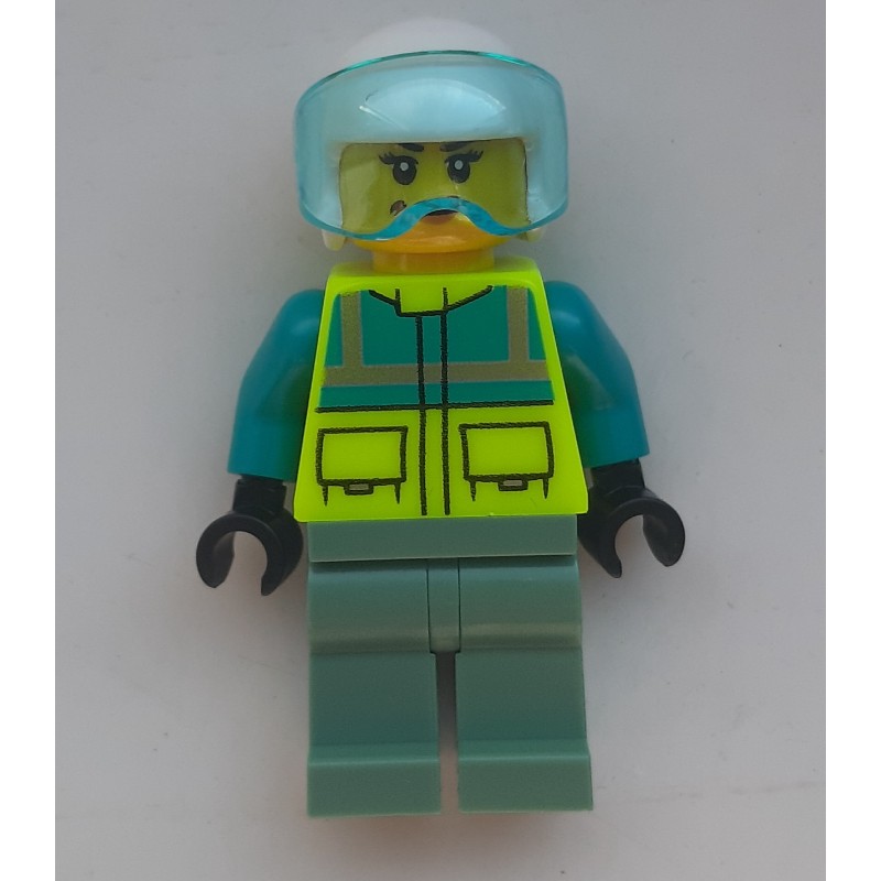 LEGO Set fig-012015 Pilot, Vibrant Yellow Jacket, Sand Green Legs ...