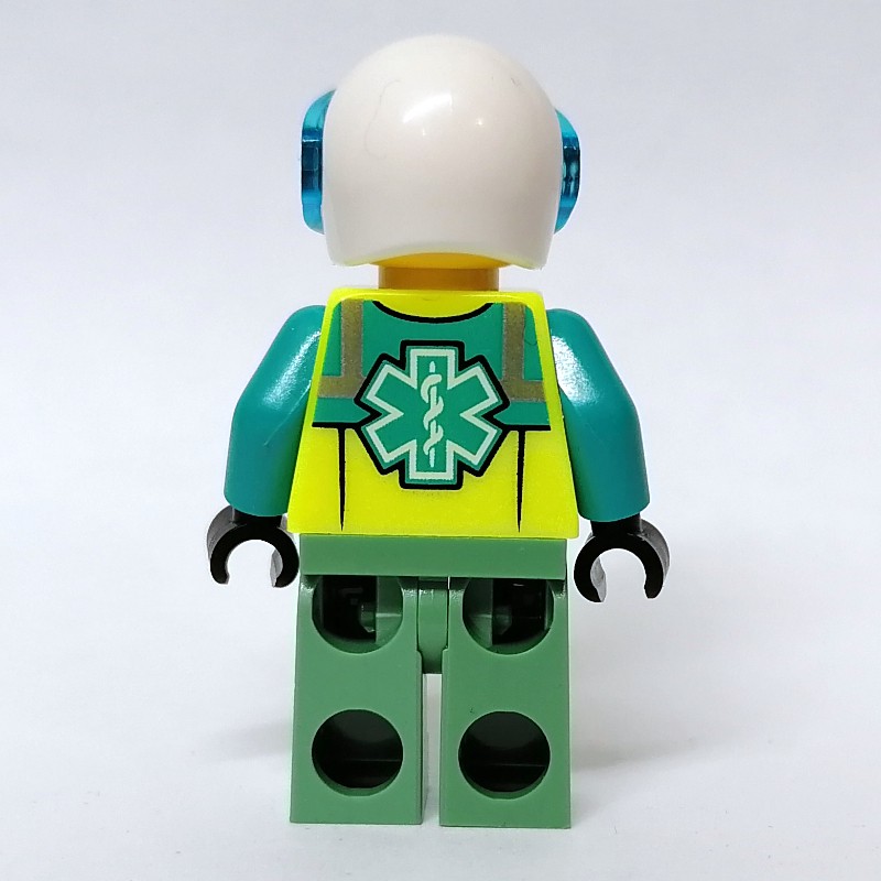 LEGO Set fig-012037 Pilot, Vibrant Yellow Safety Vest, White Helmet ...