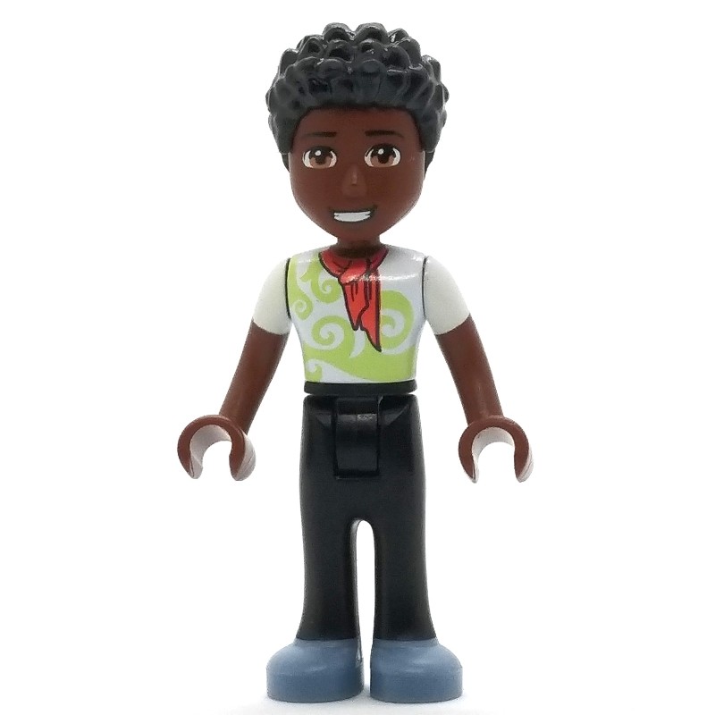 LEGO Set fig-012143 Trevor - White Shirt, Black Pants, Black Hair ...