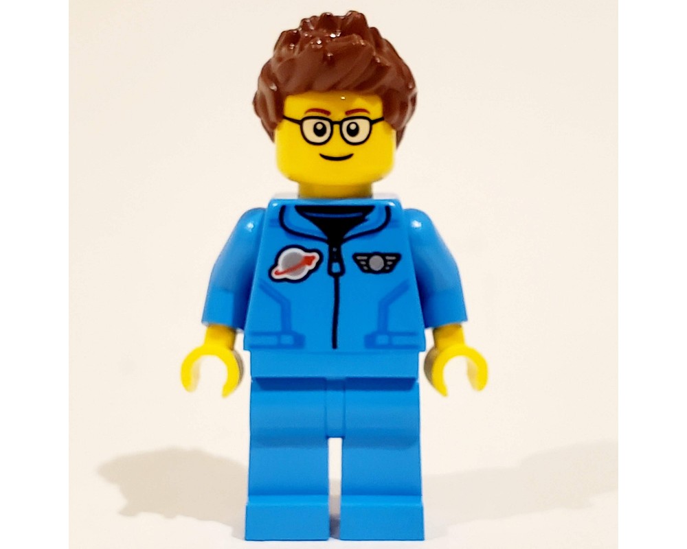 LEGO Set fig-012167 Man, Dark Azure Tracksuit with Classic Space Logo ...