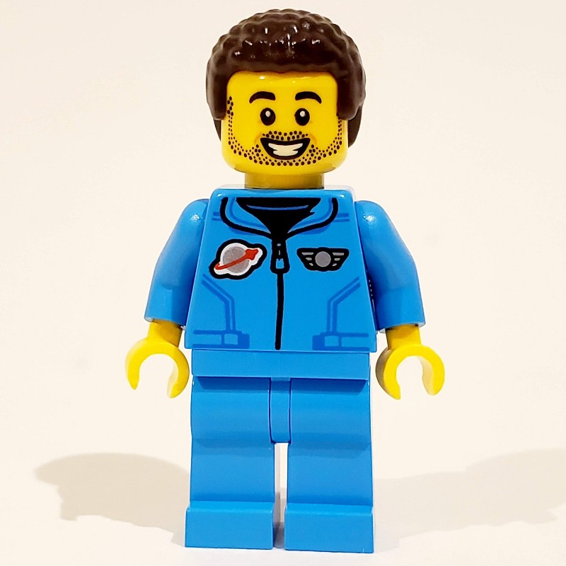 LEGO Set fig-012176 Man, Dark Azure Tracksuit with Classic Space Logo ...
