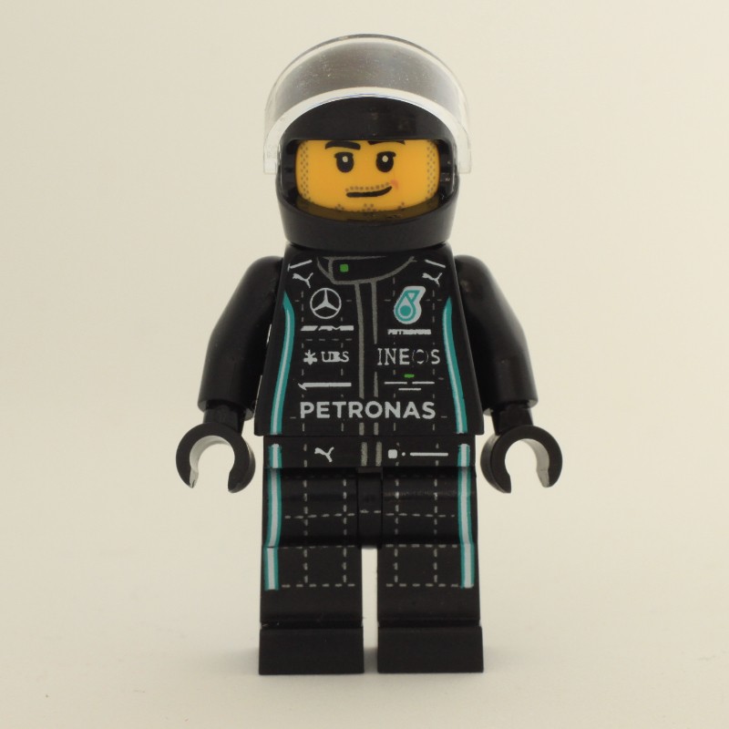 LEGO Set fig-012342 Race Driver, Black Racing Suit with Lime Trim ...