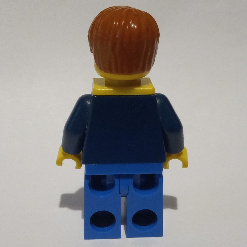 LEGO Set fig-012412 Man, Dark Blue Plaid Shirt, Blue Legs, Dark Orange ...