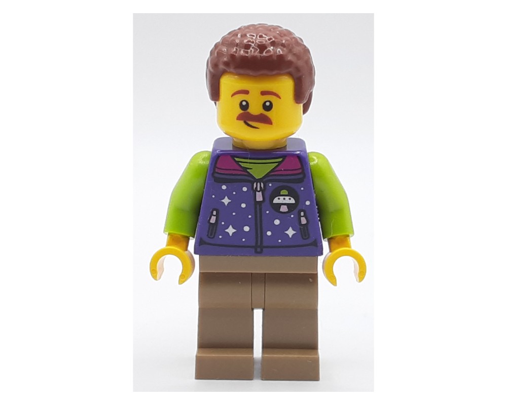 LEGO Set fig-012763 Man, Dark Purple Jacket, Lime Alien Hat ...