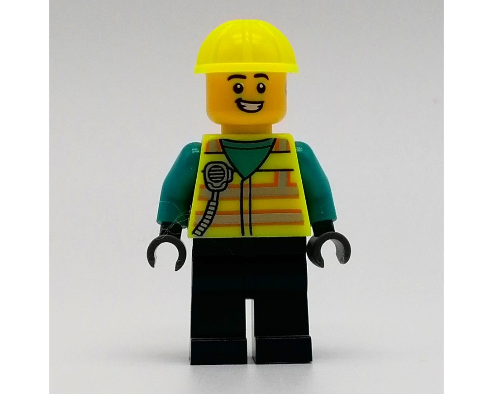 LEGO Set fig-012772 Man, Vibrant Yellow Safety Vest and Helmet ...