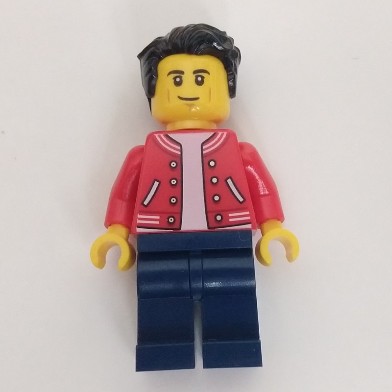 LEGO Set fig-012778 Man, Red Letterman Jacket, Dark Blue Legs (2022 ...
