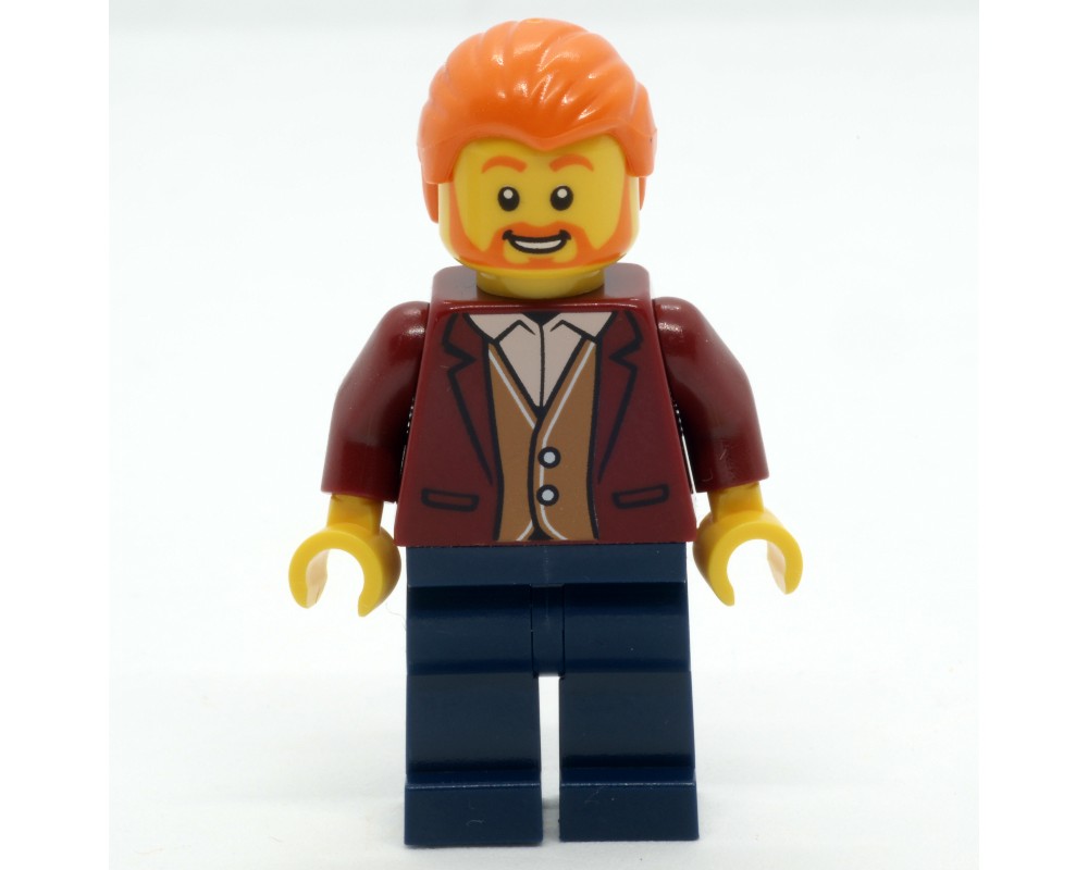 LEGO Set fig-012807 Man, Dark Red Jacket, Dark Blue Legs, Orange Hair ...