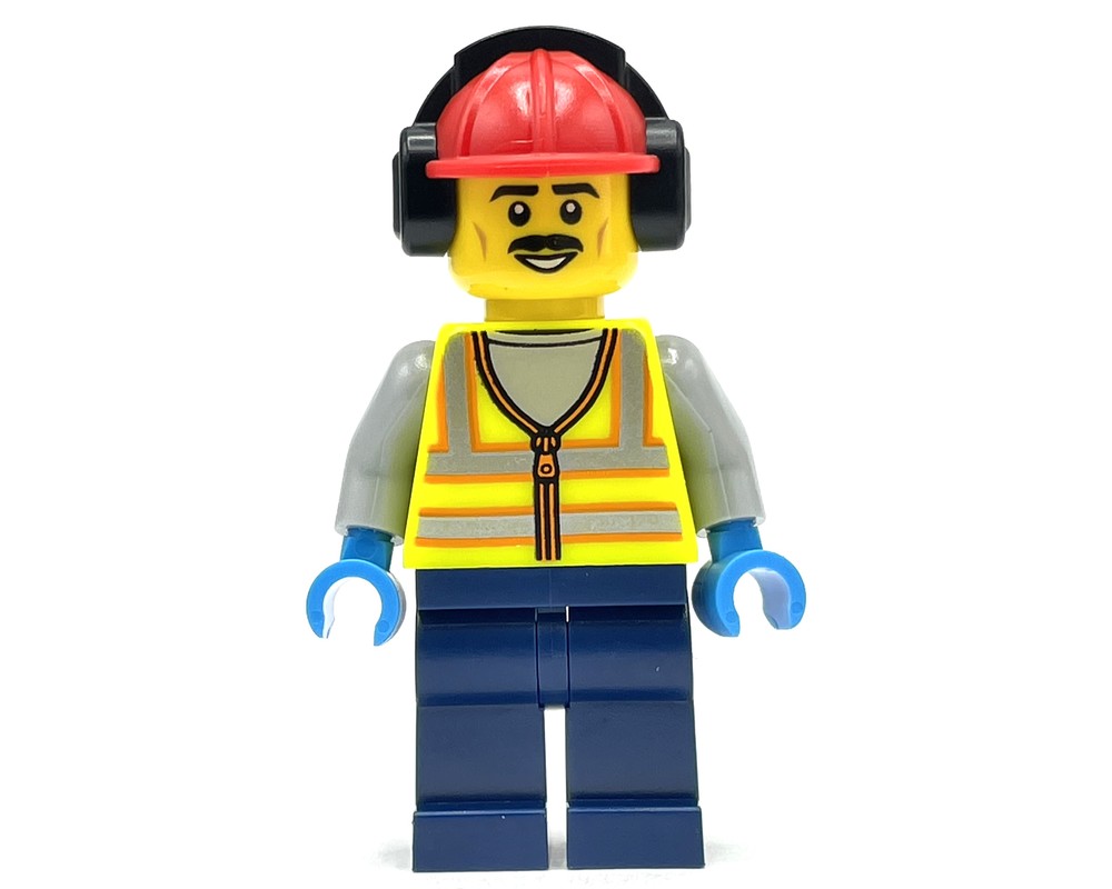 LEGO Set fig-012846 Vibrant Yellow Safety Vest, Dark Blue Legs, Red Hat ...