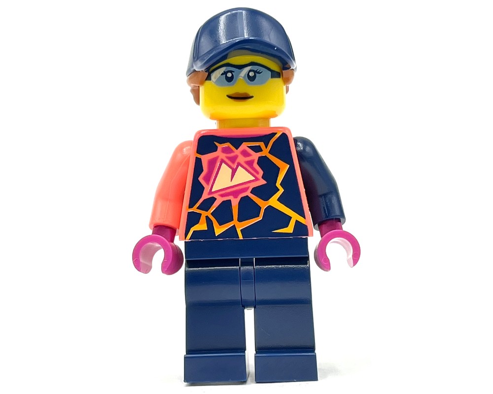 LEGO Set fig-012849 Coral Torso, Dark Blue Legs, Dark Blue Cap, Dark ...