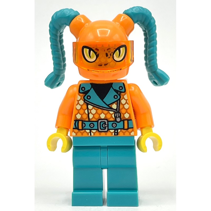 LEGO Set fig-012850 Orange Torso, Dark Turquoise Legs, Orange Helmet ...