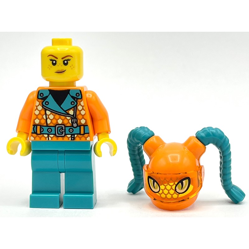 LEGO Set fig-012850 Orange Torso, Dark Turquoise Legs, Orange Helmet ...