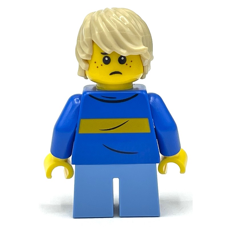 LEGO Set fig-012876 Kid - Blue Torso, Medium Blue Legs, Tan Hair ...