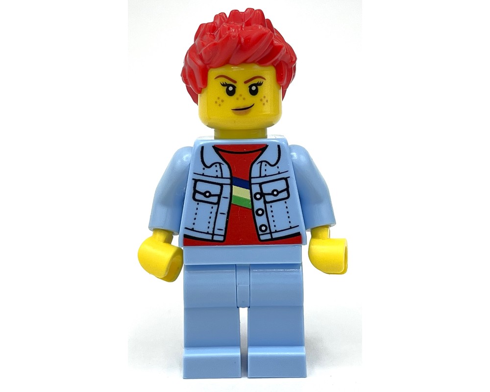 LEGO Set fig-012878 Bright Light Blue Torso and Legs, Red Hair ...