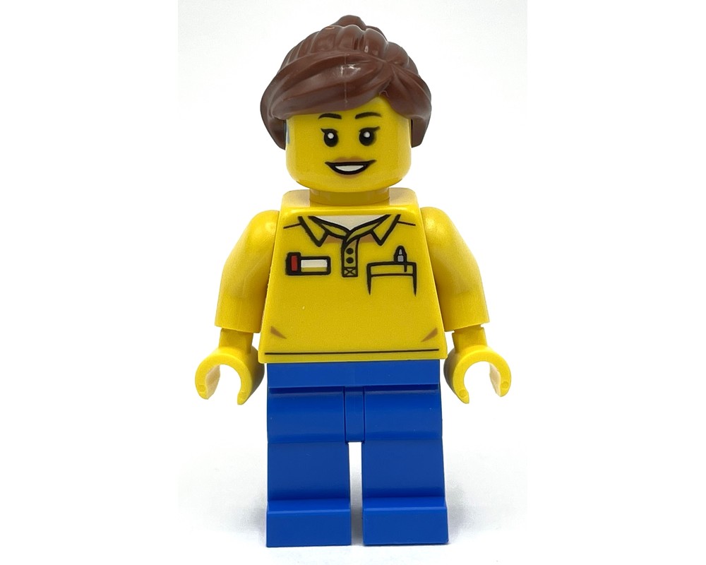 LEGO Set fig-012879 LEGO Employee, Yellow Torso, Blue Legs, Reddish ...