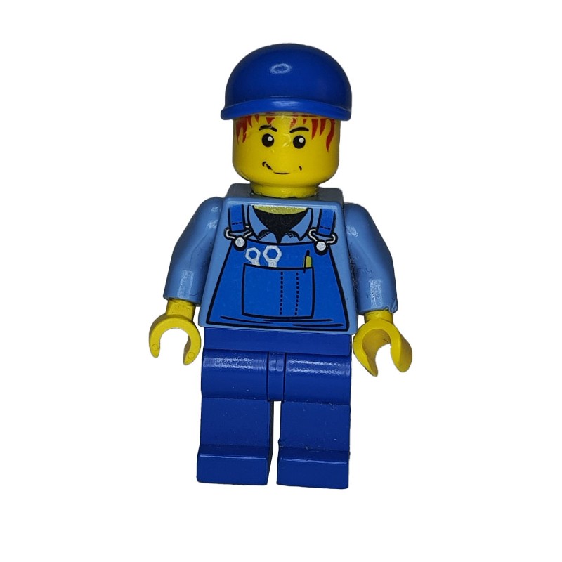 LEGO Set fig-012886 Medium Blue Torso, Blue Overall, Blue Cap (86035 ...