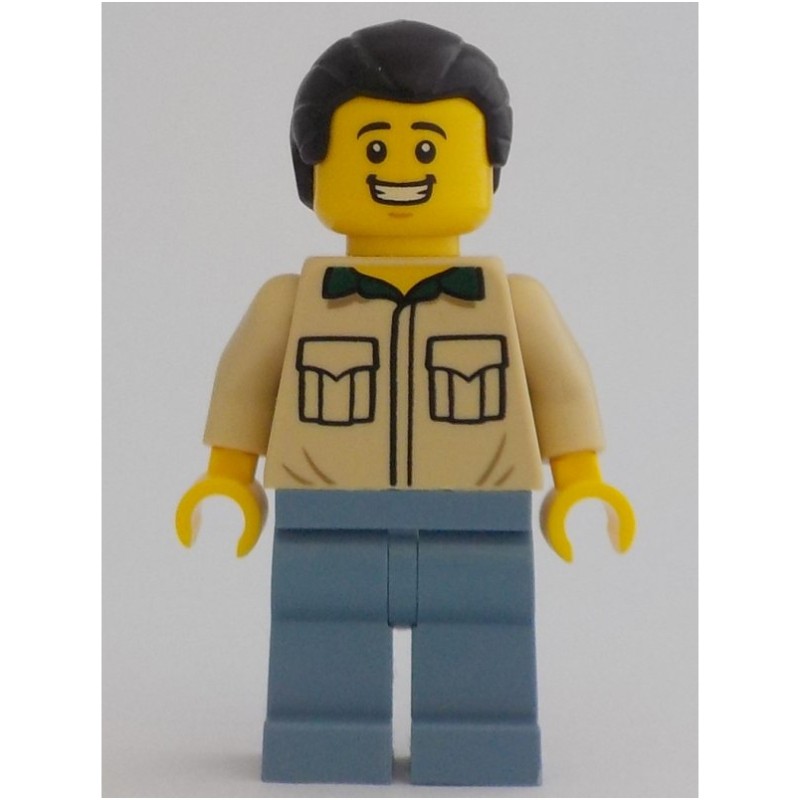 LEGO Set fig-012893 Tan Torso, Sand Blue Legs, Black Hair (2022 ...