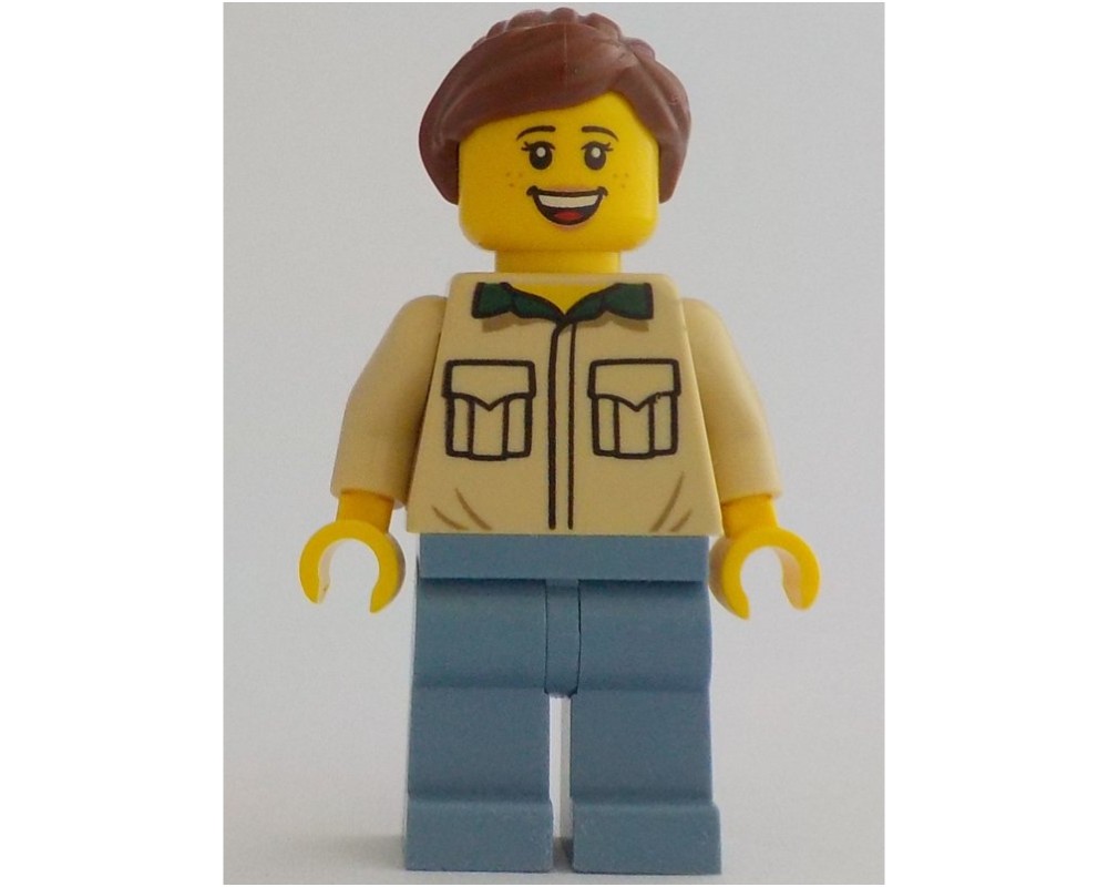 LEGO Set fig-012894 Tan Torso, Sand Blue Legs, Reddish Brown Hair (2022 ...
