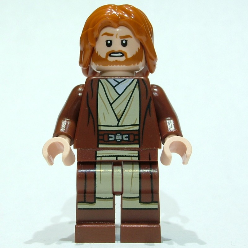 LEGO Set fig-012924 Obi-Wan Kenobi - Reddish Brown Robe, Long Hair ...