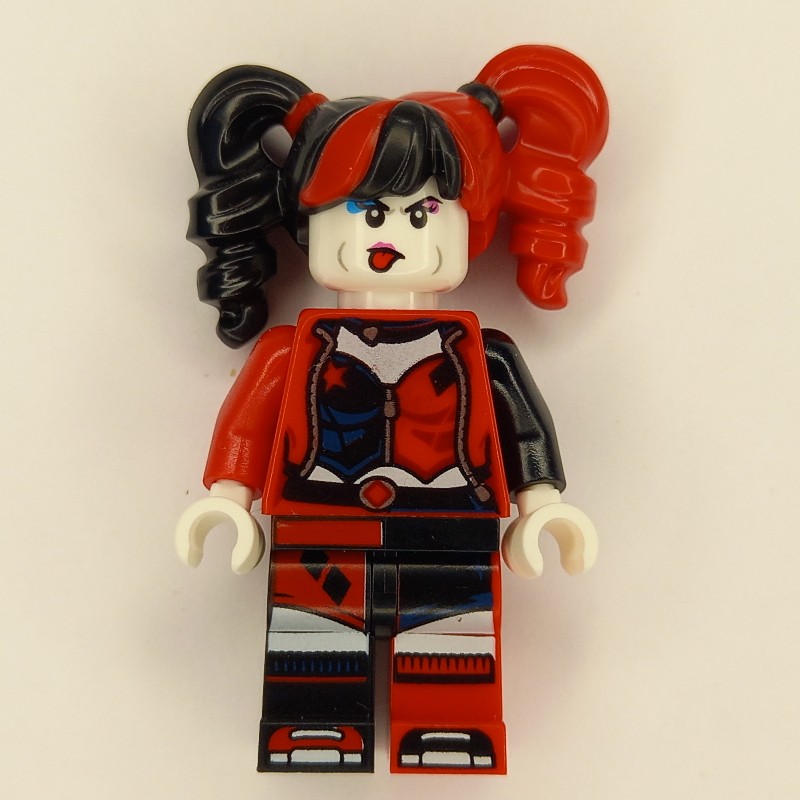 LEGO Set fig-013078 Harley Quinn in Black and Red Jester Outfit, Black ...