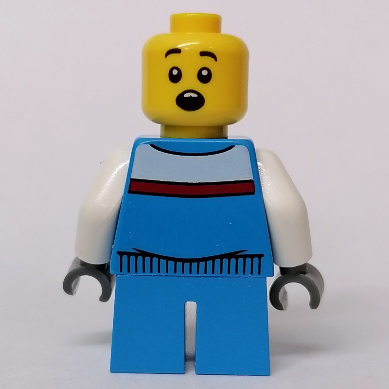 LEGO Set fig-013147 Kid - Dark Azure Torso, Dark Azure Legs, Red/Tan ...