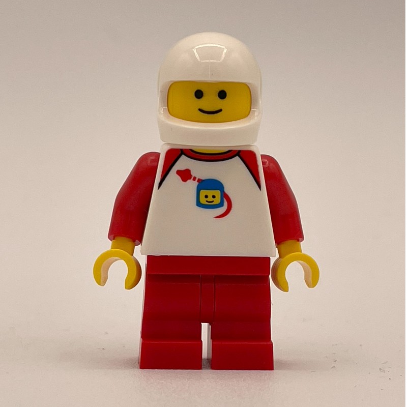 LEGO Set fig-013190 Red Medium Legs, White Torso, Classic Space Helmet ...