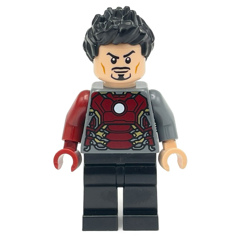LEGO Set fig-013192 Tony Stark Transforming into Iron Man, Dark Bluish ...