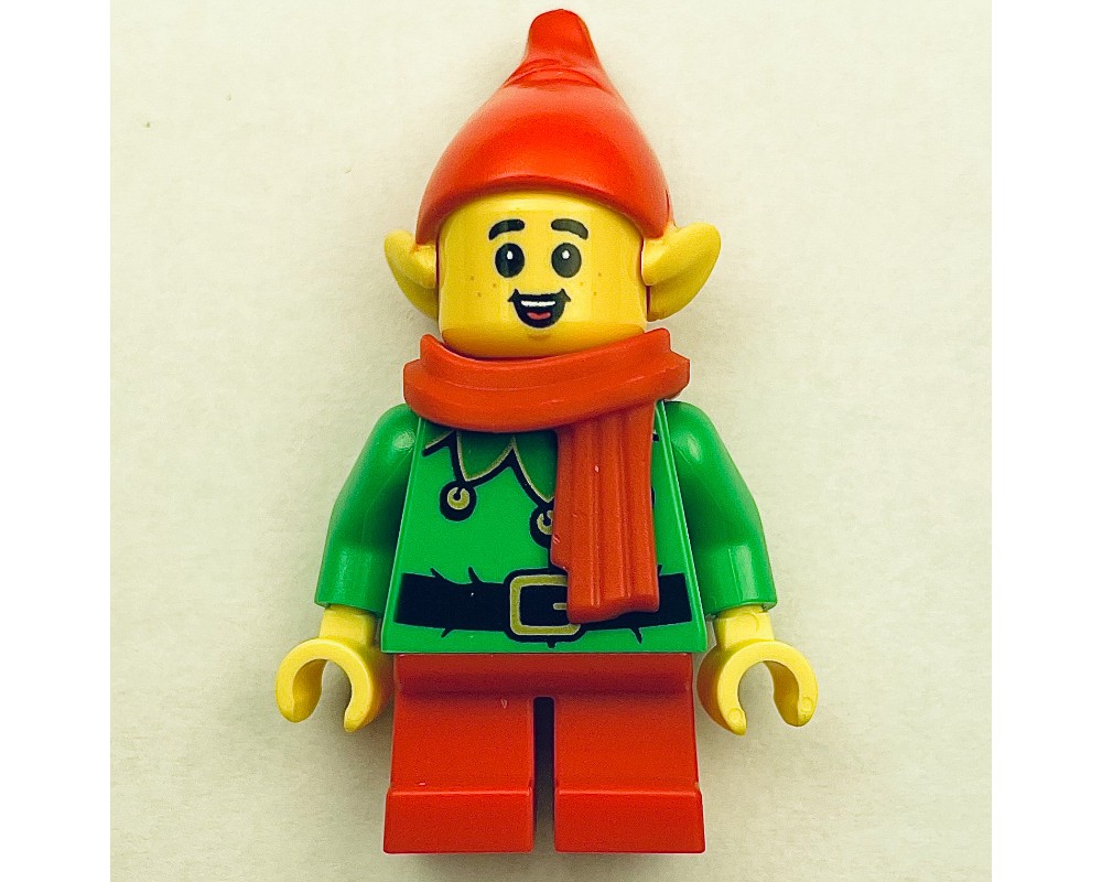 LEGO Set fig-013197 Elf - Bright Green Torso, Red Legs, Red Hat, Red ...