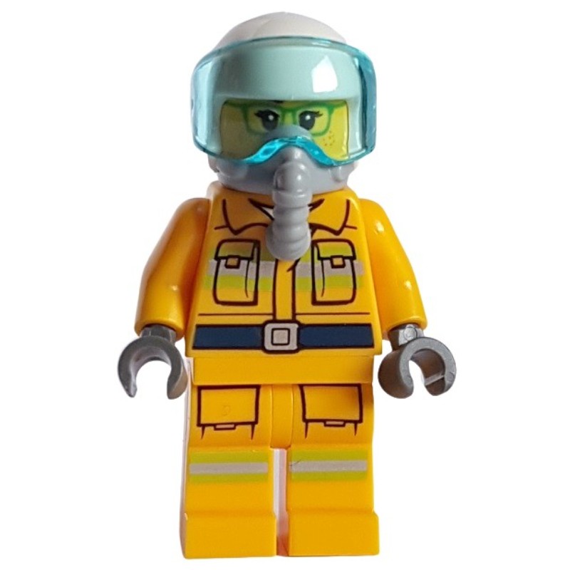 LEGO Set fig-013224 Freya McCloud - Pilot, Orange Torso, Orange Legs ...