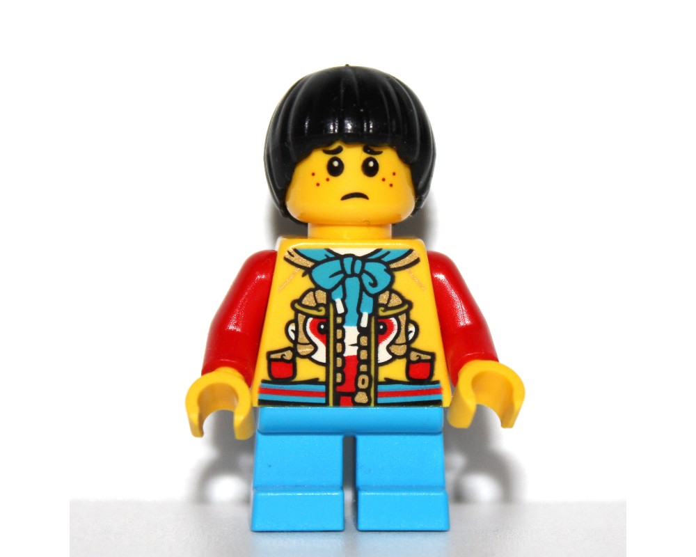 LEGO Set fig-013225 Kid - Yellow Torso, Dark Azure Legs, Black Hair ...