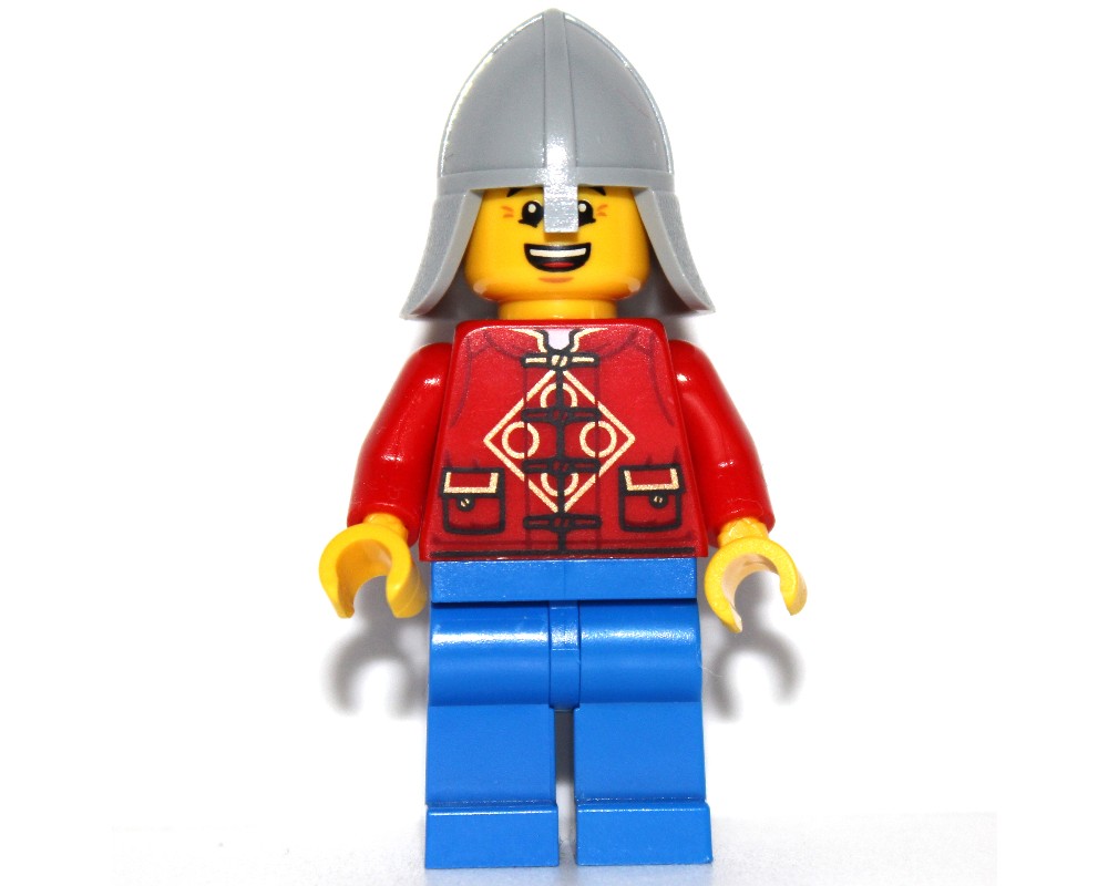 LEGO Set fig-013230 Red Torso, Blue Legs, Knight Helmet | Rebrickable ...