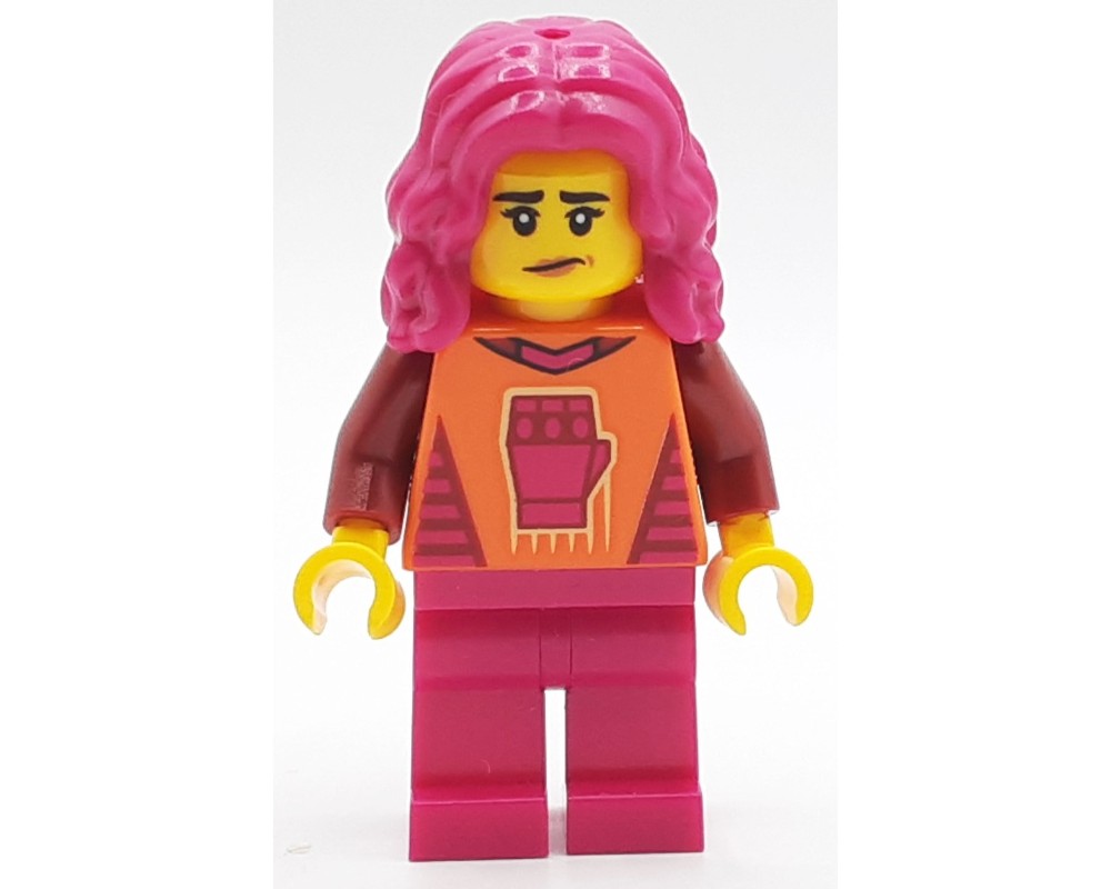 LEGO Set fig-013330 Gamer, Orange Top, Magenta Legs and Hair ...