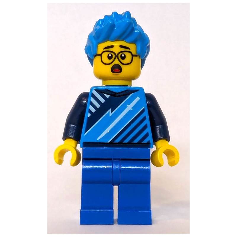 LEGO Set fig-013331 Gamer, Dark Azure Top and Hair, Blue Legs ...
