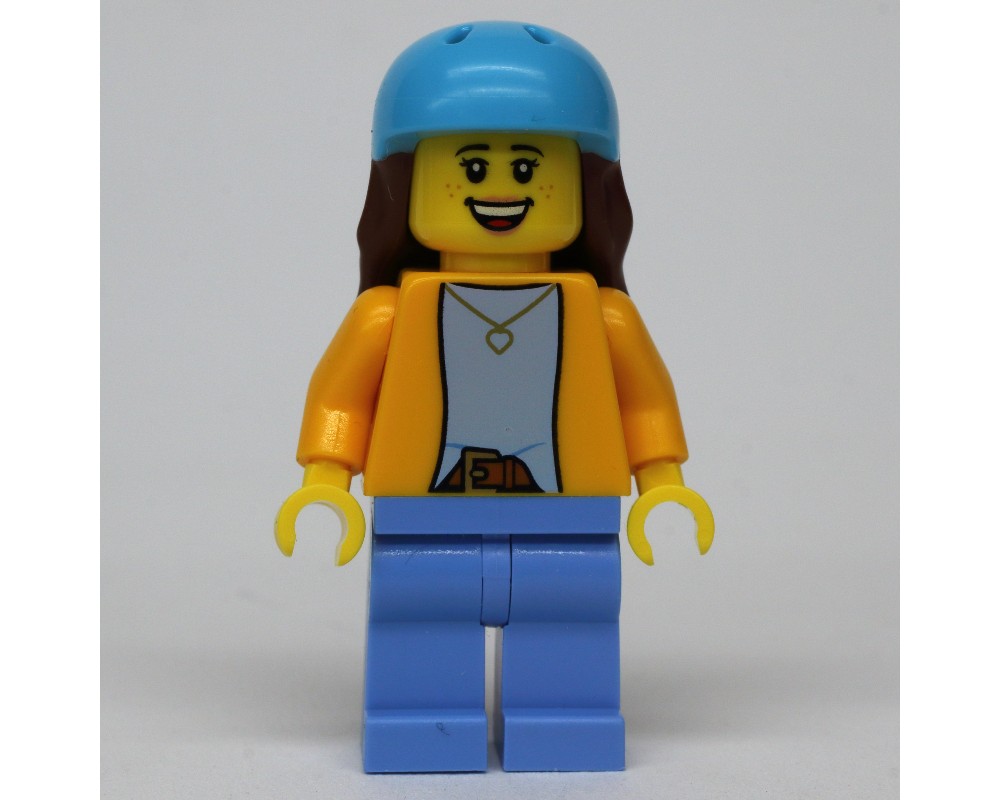 LEGO Set fig-013389 Orange Torso, Medium Blue Legs, Medium Azure Helmet ...