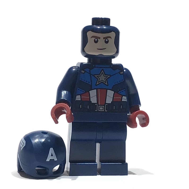 LEGO Set fig-013390 Captain America with Dark Blue Suit, Helmet ...