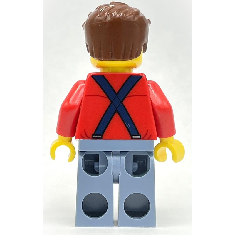 LEGO Set fig-013490 Tailor - Red Torso, Sand Blue Legs, Reddish Brown ...