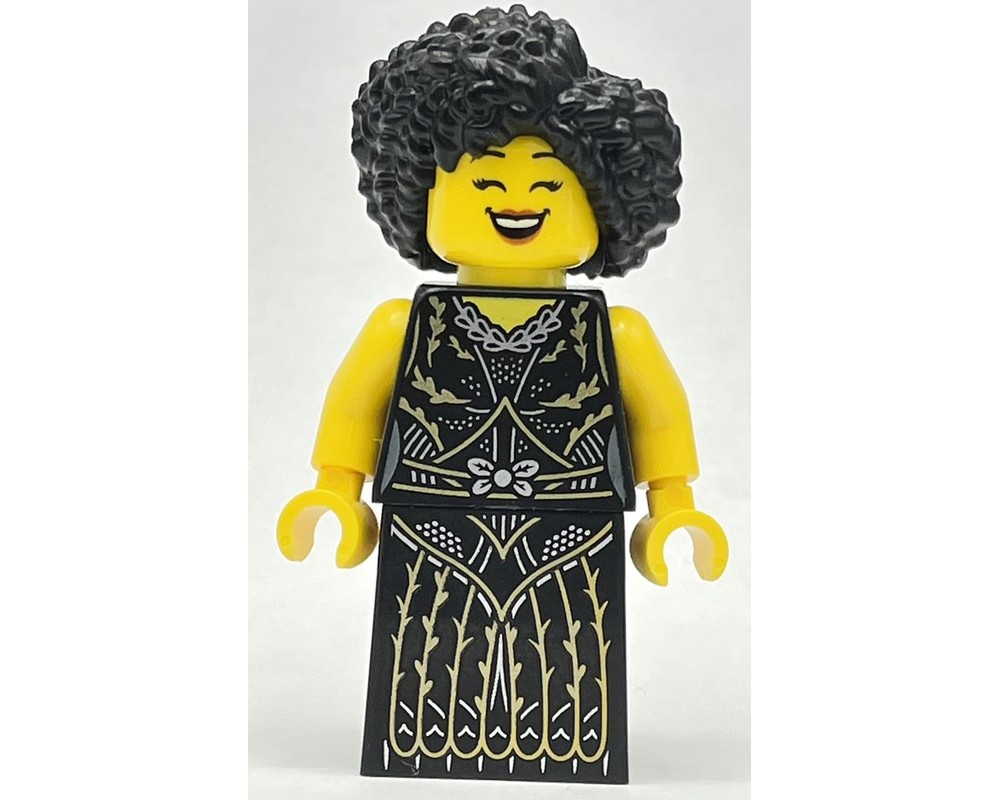LEGO Set fig-013491 Jazz Singer - Black Torso, Black Dress, Black Hair ...