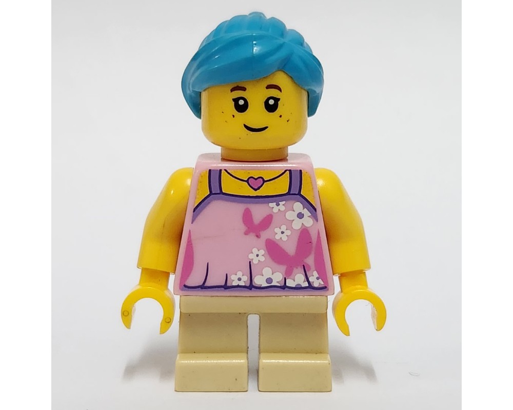 LEGO Set fig-013499 Girl, Bright Pink Top, Short Tan Legs, Dark Azure ...