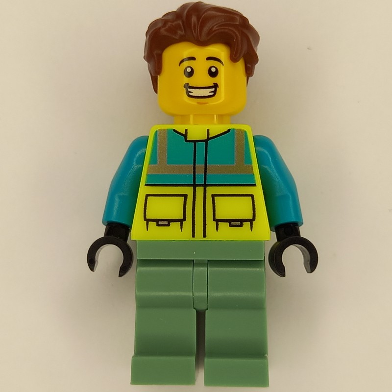 LEGO Set fig-013510 Paramedic - Vibrant Yellow Torso, Sand Green Legs ...