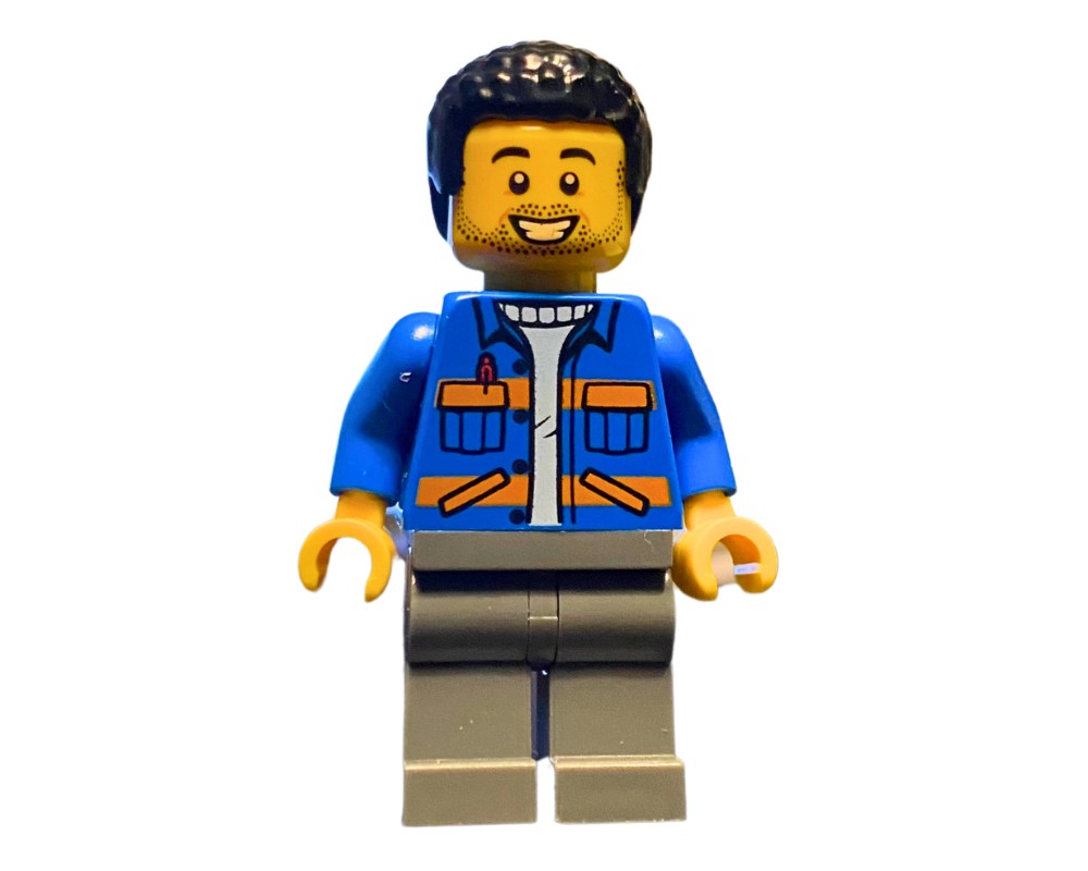 LEGO Set fig-013522 Blue Torso, Safety Vest, Dark Bluish Grey Legs ...
