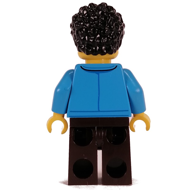 LEGO Set fig-013556 Dark Azure Torso, Dark Brown Legs, Black Hair (2023 ...