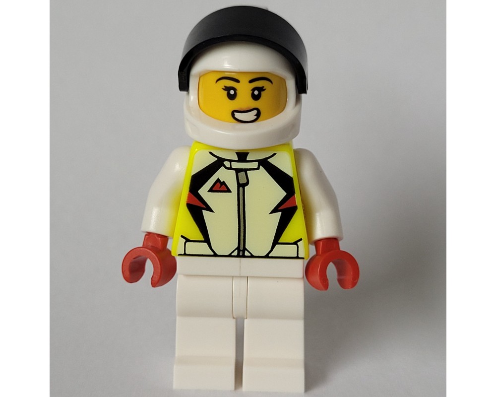 LEGO Set fig-013586 Stunt Rider, White and Vibrant Yellow Race Suit ...