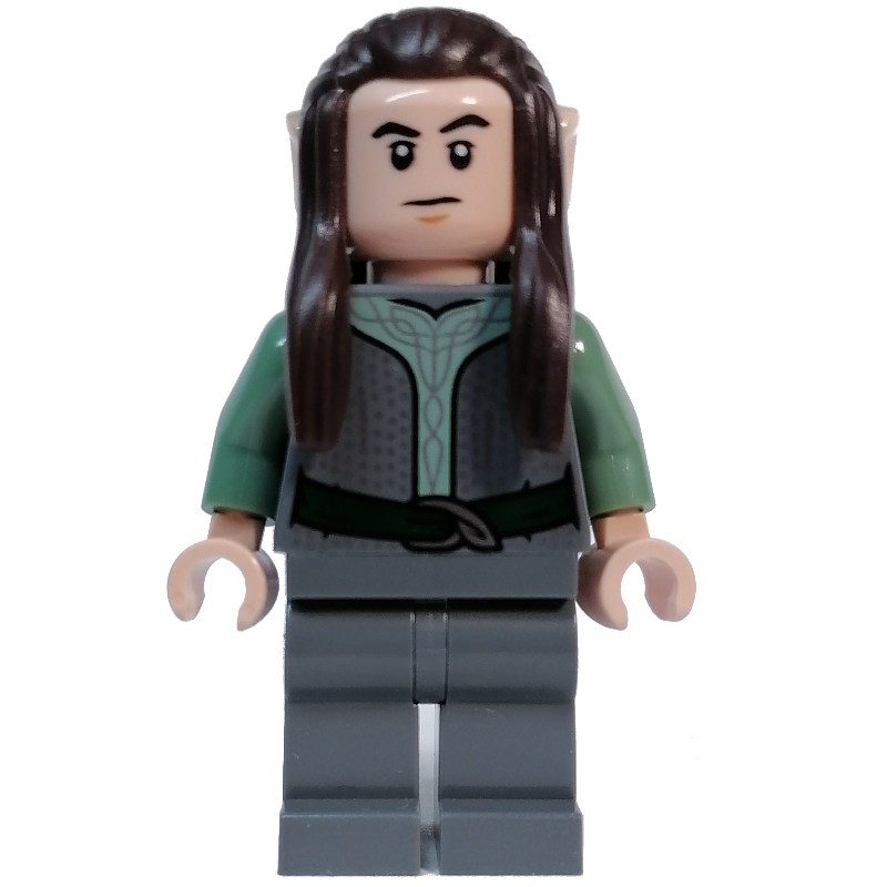 LEGO Set fig-013605 Elf - Dark Bluish Grey Torso, Legs, Dark Brown Hair ...