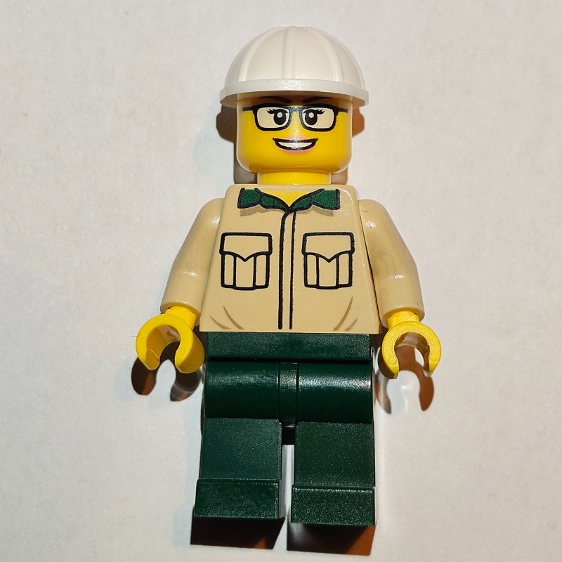 LEGO Set fig-013623 Construction Engineer / Architect - Tan Torso, Dark ...