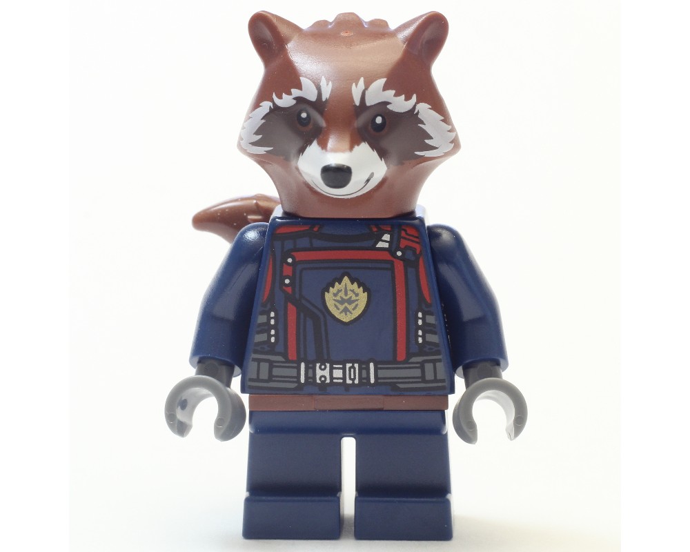 LEGO Set fig-013669 Rocket Raccoon, Dark Blue Outfit, Reddish Brown Fur ...